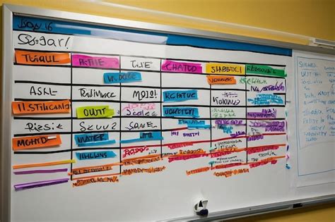 Premium Photo A Classroom Whiteboard With A Schedule Written In Mark
