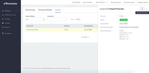 Commission Reports And Auto Generated Invoices Razorpay Docs