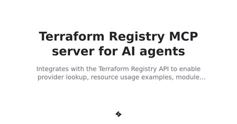 Terraform Registry Mcp Server For Ai Agents Terraform Registry Mcp Server For Ai Agents