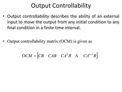 Week 16 Controllability And Observability June 1 Final Pptx