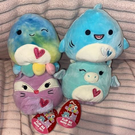 Squishmallows Other Squishmallow Valentines Flip Bundle Fox Dragon