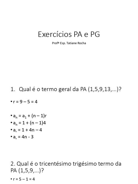 Exercícios Pa E Pg Pdf