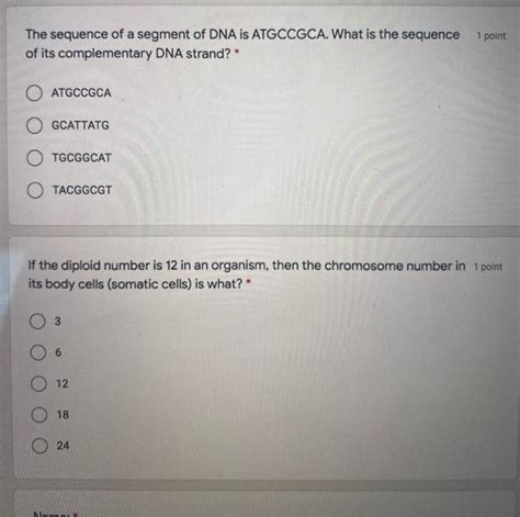 Solved Point The Sequence Of A Segment Of DNA Is ATGCCGCA Chegg