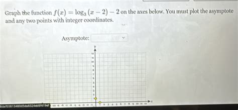 Solved Graph The Function Fxlog 3x 2 2 On The Axes Below You
