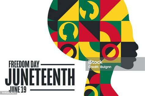 6월틴스 자유의 날 6월 19일 휴일 개념 배경 배너 카드 텍스트 비문이있는 포스터용 템플릿 벡터 Eps10 그림입니다 Juneteenth에 대한 스톡 벡터 아트 및 기타