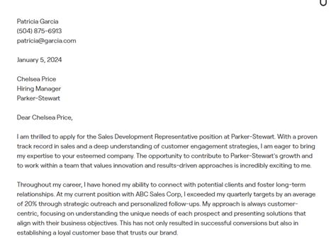 2 Sales Development Representative Cover Letter Examples With In