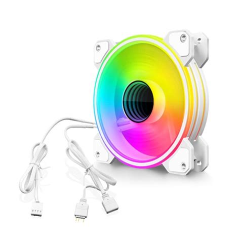Coolmoon 12cm Infinity Lens Computer Cooling Fan Pwm Argb Chassis Cooling Fan White