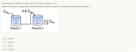 Solved Two Isothermal Cstrs Are In Series For The 2nd Order