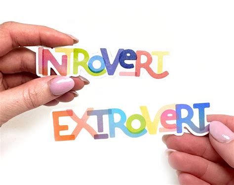 Introvert Or Extrovert Water Resistant Sticker Decal Funny Cute Label Colorful Rainbow Car