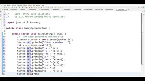 understanding unary operators in java code tantra java solutions