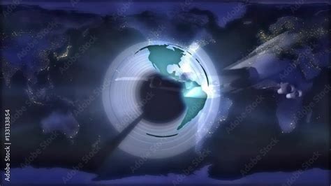 Animated map and Earth globe rotating with D airplane overlay Stock 비디오 Adobe Stock