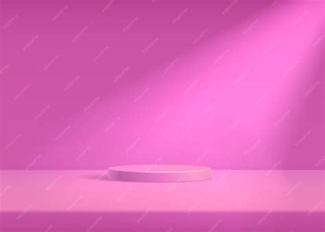 제품 디스플레이 프레 젠 테이 션 3d 현실적인 벡터 일러스트 레이 션에 대 한 실린더 받침대 연단 프리미엄 벡터