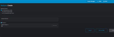 Issues While Creating A Restore CR Issue Rancher Dashboard
