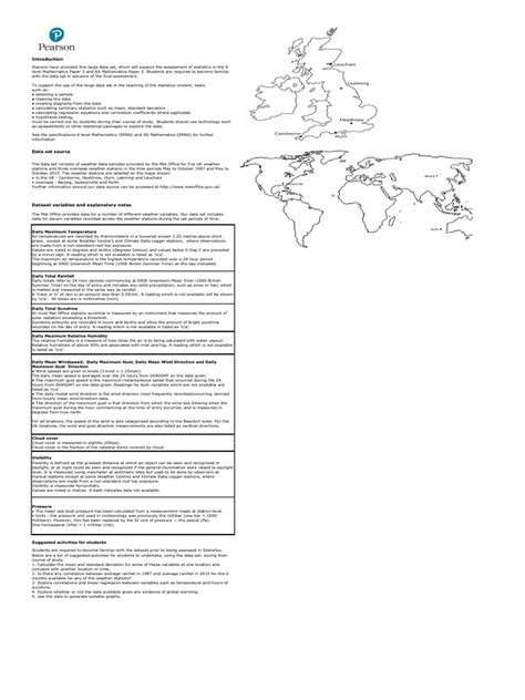Large Data Set Lds Edexcel Pdf Pascal Unit Statistics