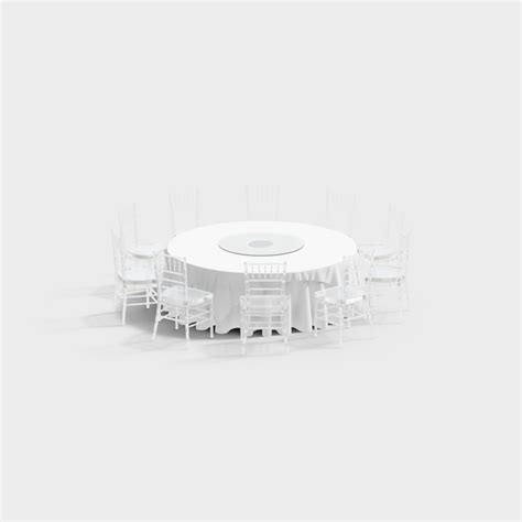 酒店现代婚礼桌椅3d模型下载 婚庆餐桌3d模型下载 免费3dmax模型库 酷家乐