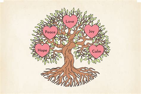 Tree Of Life With Positive Words Svg Eps Graphic By Paper Art Garden