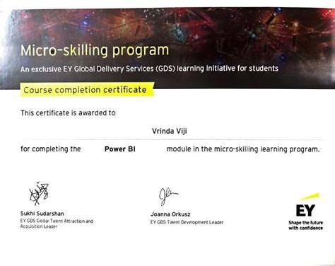 Completed The Power Bi Module As Part Of The Ey Global Delivery