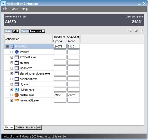 Netlimiter 2 Monitor 2011 Program Do śledzenia Transferu Danych