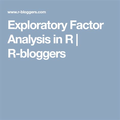 Exploratory Factor Analysis In R R Bloggers Analysis Factors Data
