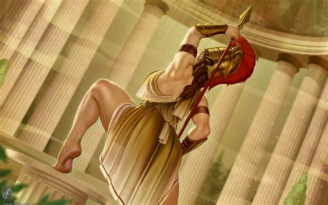 Themaestronoob Original Highres Revision 1girl Arm Up Armor Ass Barefoot Breasts Brown