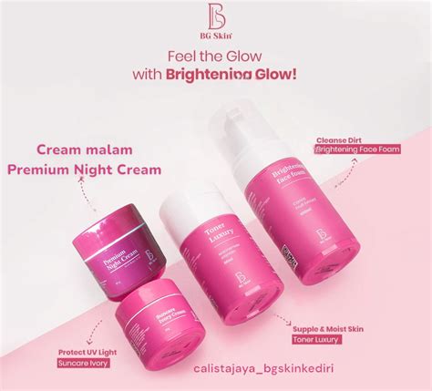 Paket Brightening Glow Bg Skin Night Cream Luxury Diganti Premium