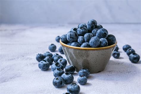 텍스트에 대한 복사 공간이있는 신선한 블루 베리 배경 건강한 식생활과 영양을 위한 그릇 컨셉의 블루베리 항산화 유기농 슈퍼푸드 수확 개념 건강한 생활방식에 대한 스톡 사진