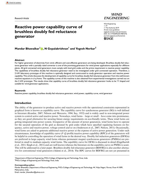 Pdf Reactive Power Capability Curve Of Brushless Doubly Fed Reluctance Generator