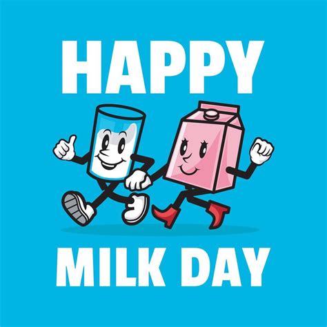 Cartoon Retro Happy Milk Day Design 7980681 Vector Art At Vecteezy