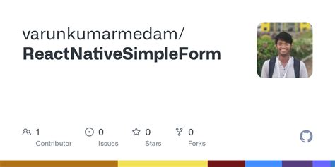Github Varunkumarmedamreactnativesimpleform