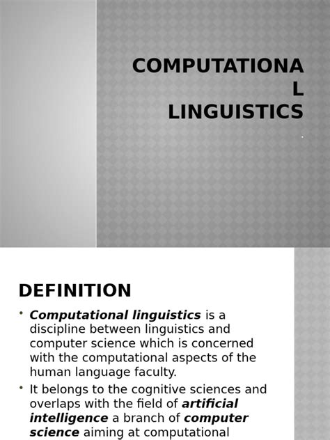 Computational Linguistics Pdf