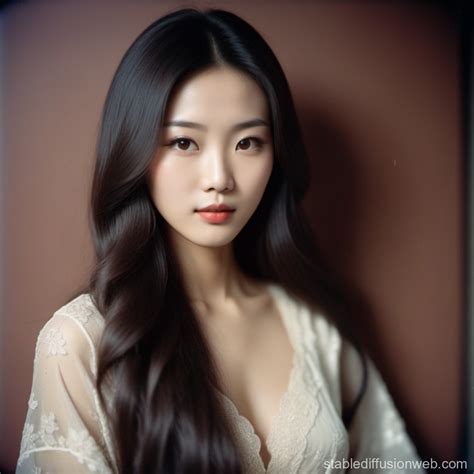 A 30 Year Old Chinese Woman With Long Hair And Big Eyes Stable