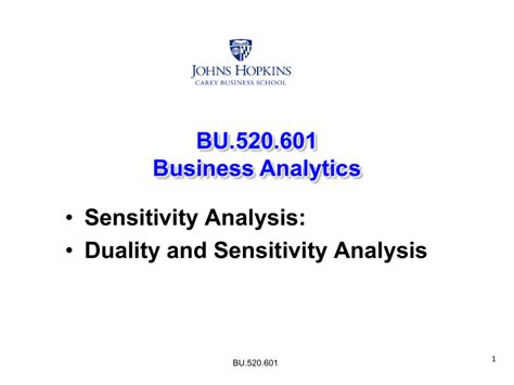 Sensitivity Analysis And Duality In Business Analytics