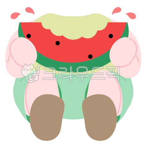 수박얼굴합성 여름방학얼굴합성 어린이얼굴합성 수박일러스트 수박먹는아이 사진 이미지 일러스트 캘리그라피 Ruya작가