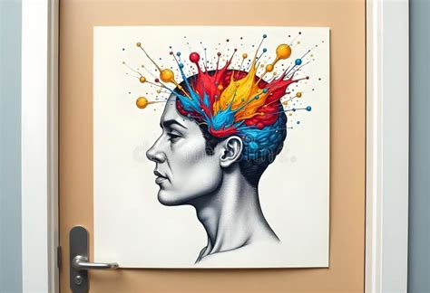 Vibrant Brain Explosion Art Merging Creativity And Expression On A Door In A Modern Setting