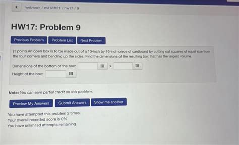 Solved Webwork Ma Hw HW Problem Previous Chegg Com