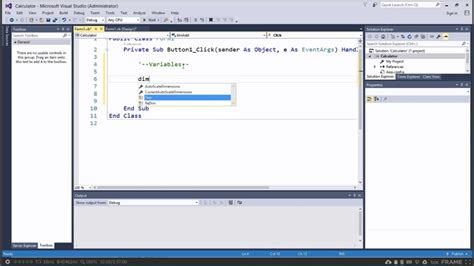beginning visual basic coding simple calculator youtube