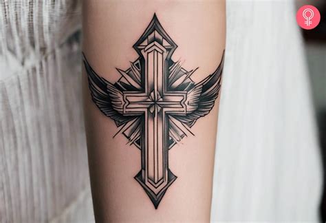 Sacred Feathers 8 Cross With Wings Tattoo Designs