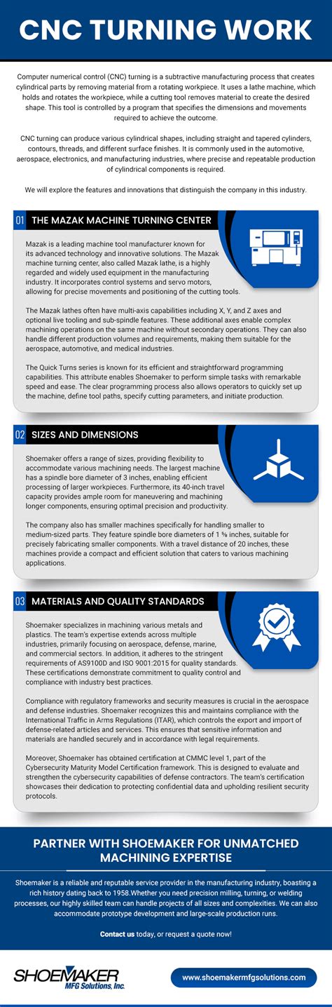 Cnc Turning Work Shoemaker Mfg Solutions Inc