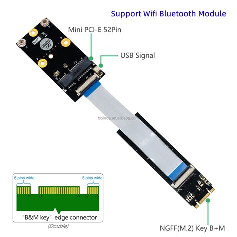 Mpcie迷你pci e pin至m Ngff键 m键 b适配器卡 厘米fpc电缆用于无线蓝牙模块 Buy Mpcie Mini Pci e pin到m Ngff