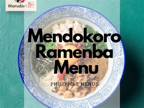 Mendokoro Menu Philippines 2025 — Philippine Menus
