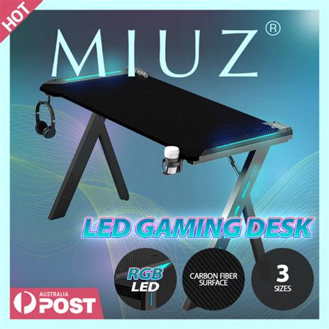 Miuz Rgb Led Gaming Desk Computer Home Office Writing Desk Racer Table