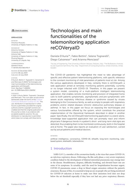 Pdf Technologies And Main Functionalities Of The Telemonitoring Application Recoveryaid