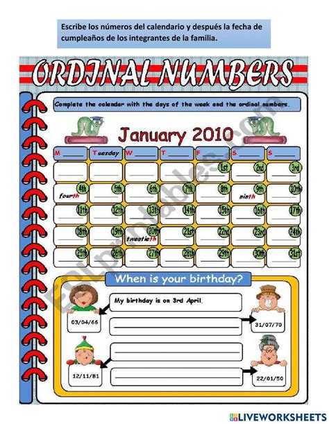 4888751 Ordinal Numbers And Calendar Alejandra
