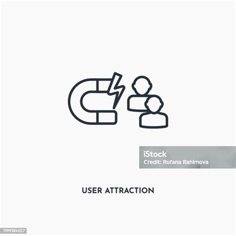 사용자 어트랙션 베이스 개요 아이콘입니다 간단한 선형 요소 그림입니다 흰색 배경에 격리 된 라인 사용자 매력 기본 아이콘입니다 얇은 스트로크 기호는 웹 모바일 및 Ui에