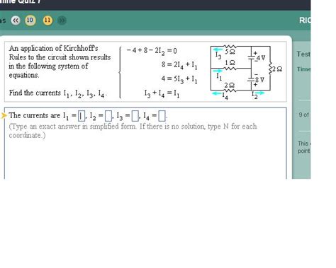 Solved An Application Of Kirchhoff S Rules To The Circuit Chegg