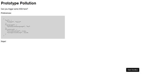 Prototype Pollution Demo Codesandbox