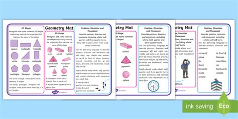 Year 1 Geometry Differentiated Maths Mats Toolkit