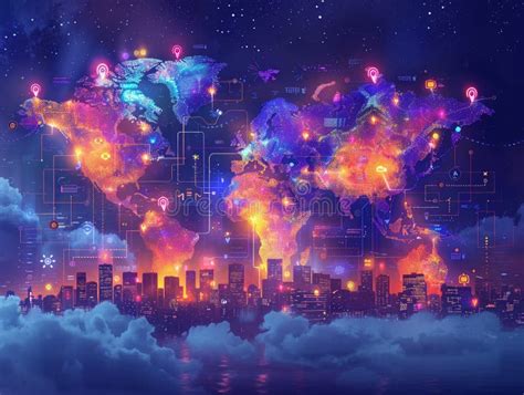 People Connecting Across The Globe Through Digital Devices Stock Image Image Of Connect