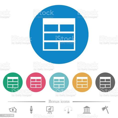 Spreadsheet Horizontally Merge Table Cells Flat Round Icons Stock