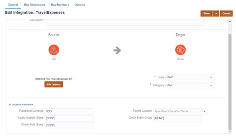 loading data into planning using data integration